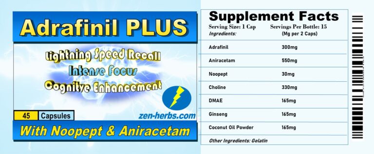 Adrafinil PLUS-NeuroFlow – Zen-Herbs